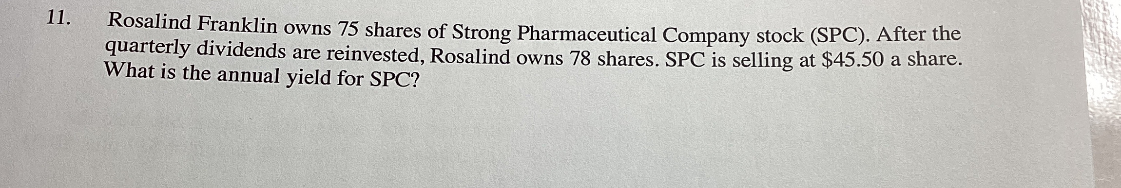 Solved Rosalind Franklin owns 75 ﻿shares of Strong | Chegg.com