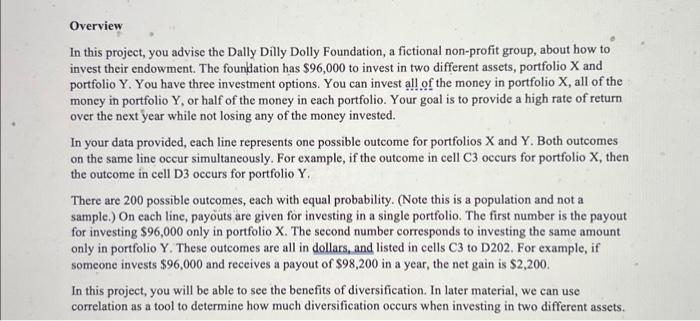 Solved Overview In this project, you advise the Dally Dilly | Chegg.com