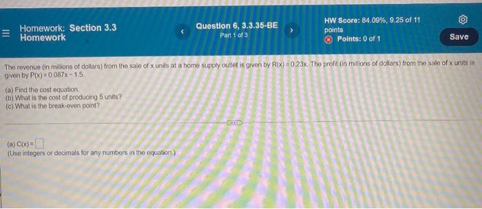 Solved Homework Section 3 3 Homework Question 6 3 3 35 Be