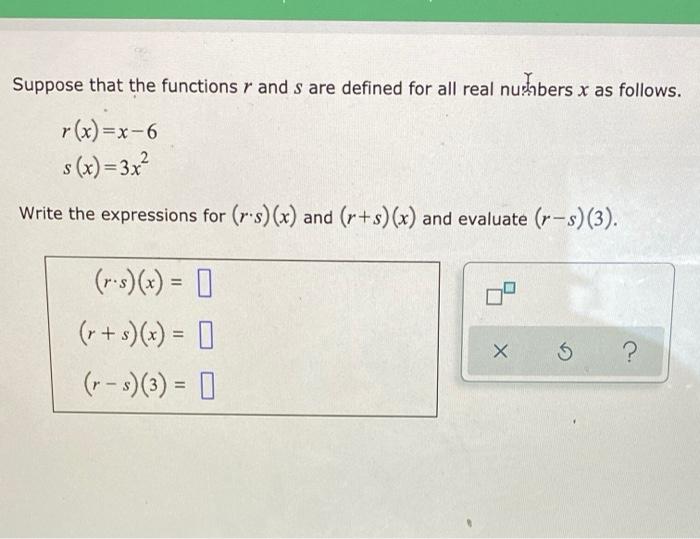Solved Suppose that the functions r and s are defined for | Chegg.com