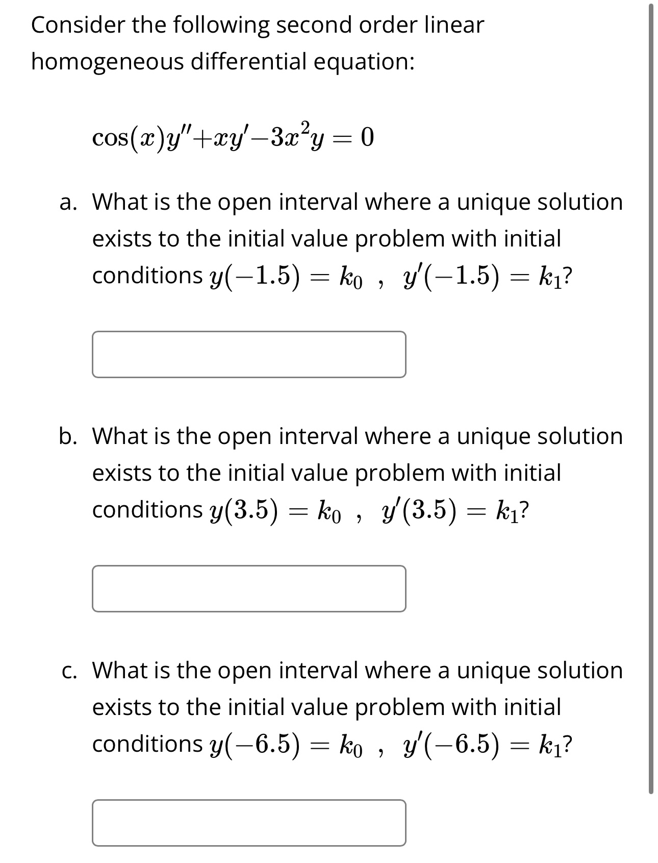 Solved Consider the following second order linear | Chegg.com