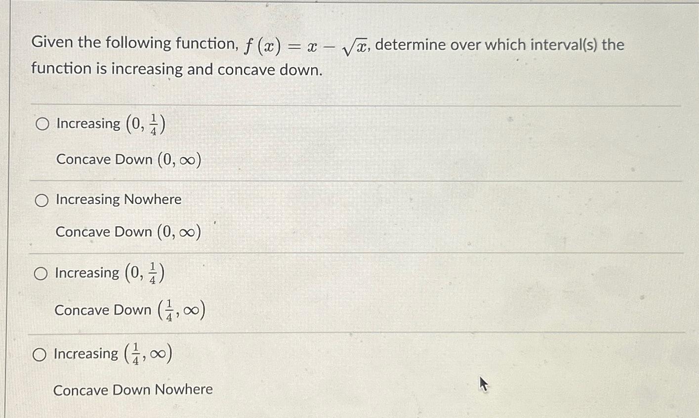 Solved Given the following function, f(x)=x-x2, ﻿determine | Chegg.com