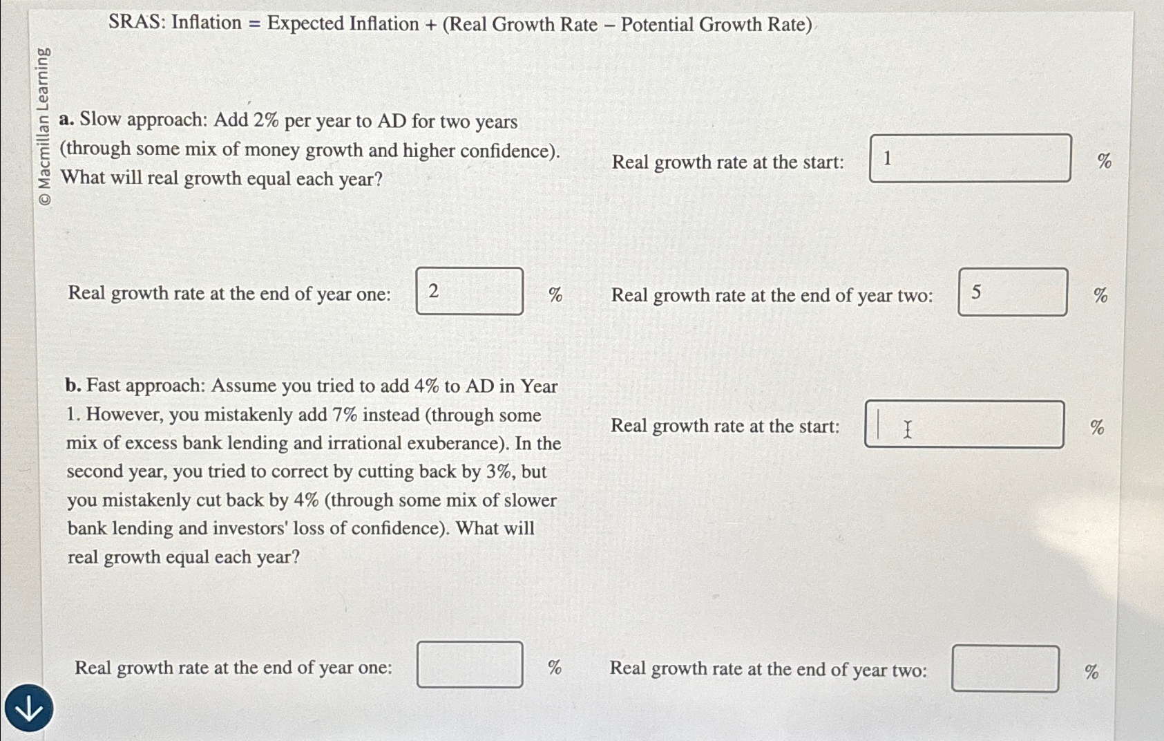 Solved SRAS: Inflation = ﻿Expected Inflation Real Growth | Chegg.com