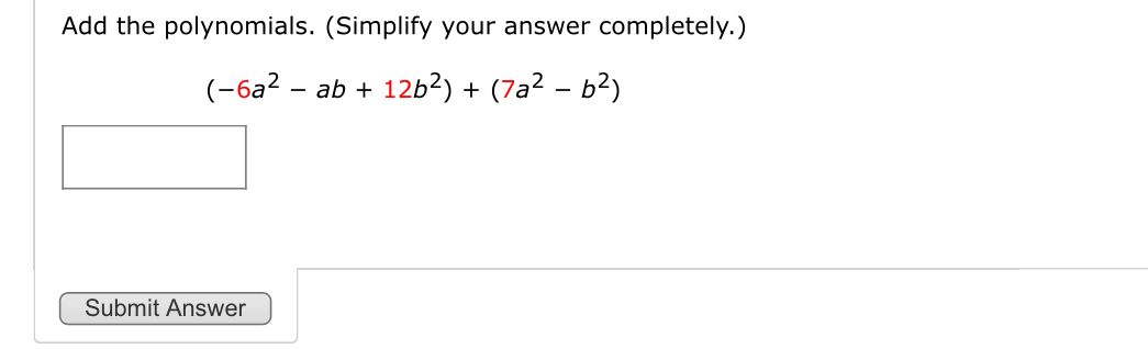 Solved Add the polynomials. (Simplify your answer | Chegg.com