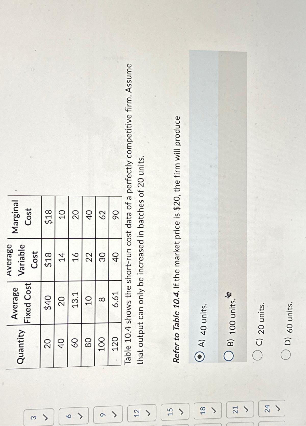 Solved \table[[Quantity,\table[[Average],[Fixed | Chegg.com