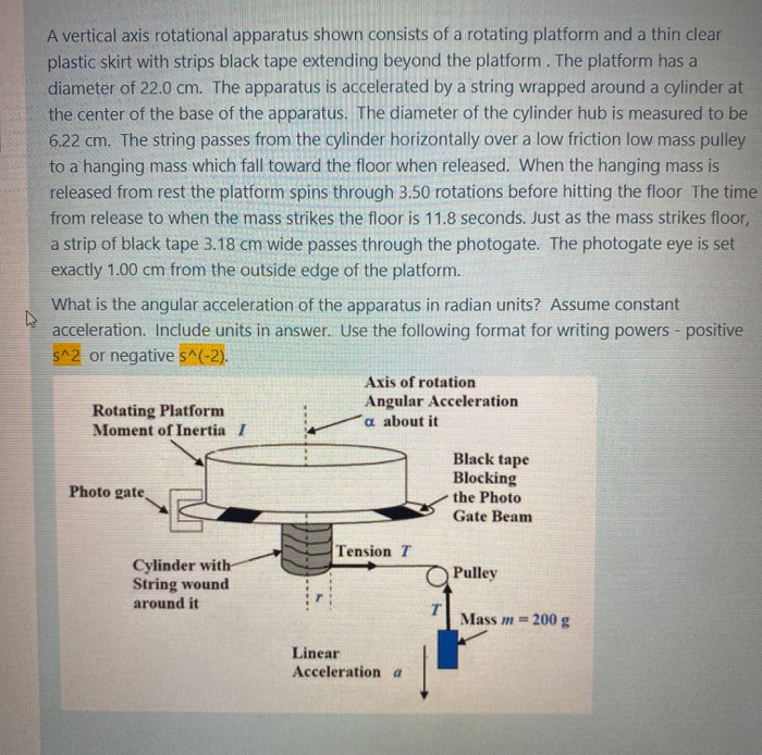 Solved A vertical axis rotational apparatus shown consists | Chegg.com