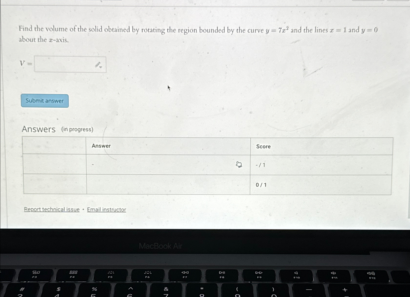 Solved Find the volume of the solid obtained by rotating the | Chegg.com