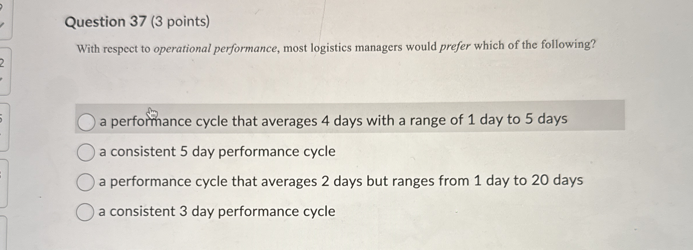Solved Question 37 (3 ﻿points)With respect to operational | Chegg.com