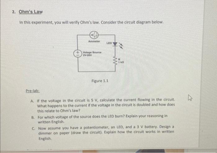 Solved In this experiment, you will verify Ohm's law. | Chegg.com