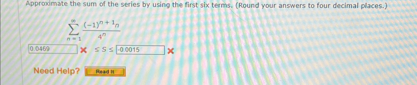 Solved Approximate the sum of the series by using the first | Chegg.com