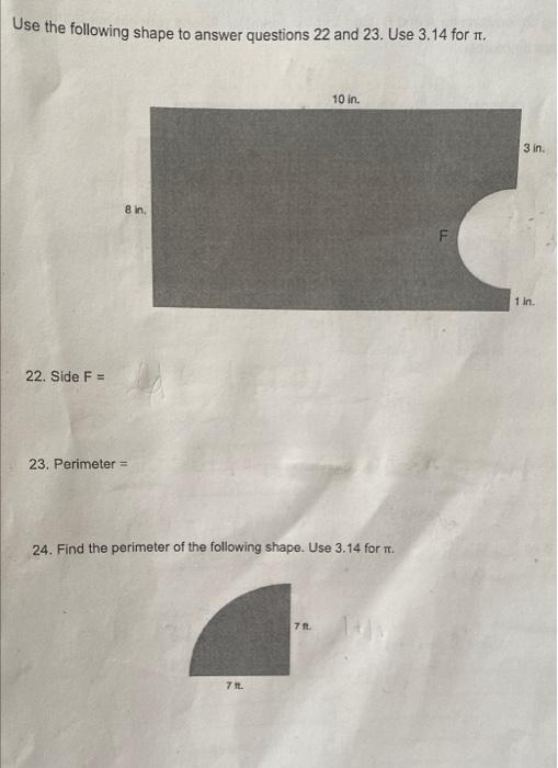 Solved Use the following shape to answer questions 22 and | Chegg.com