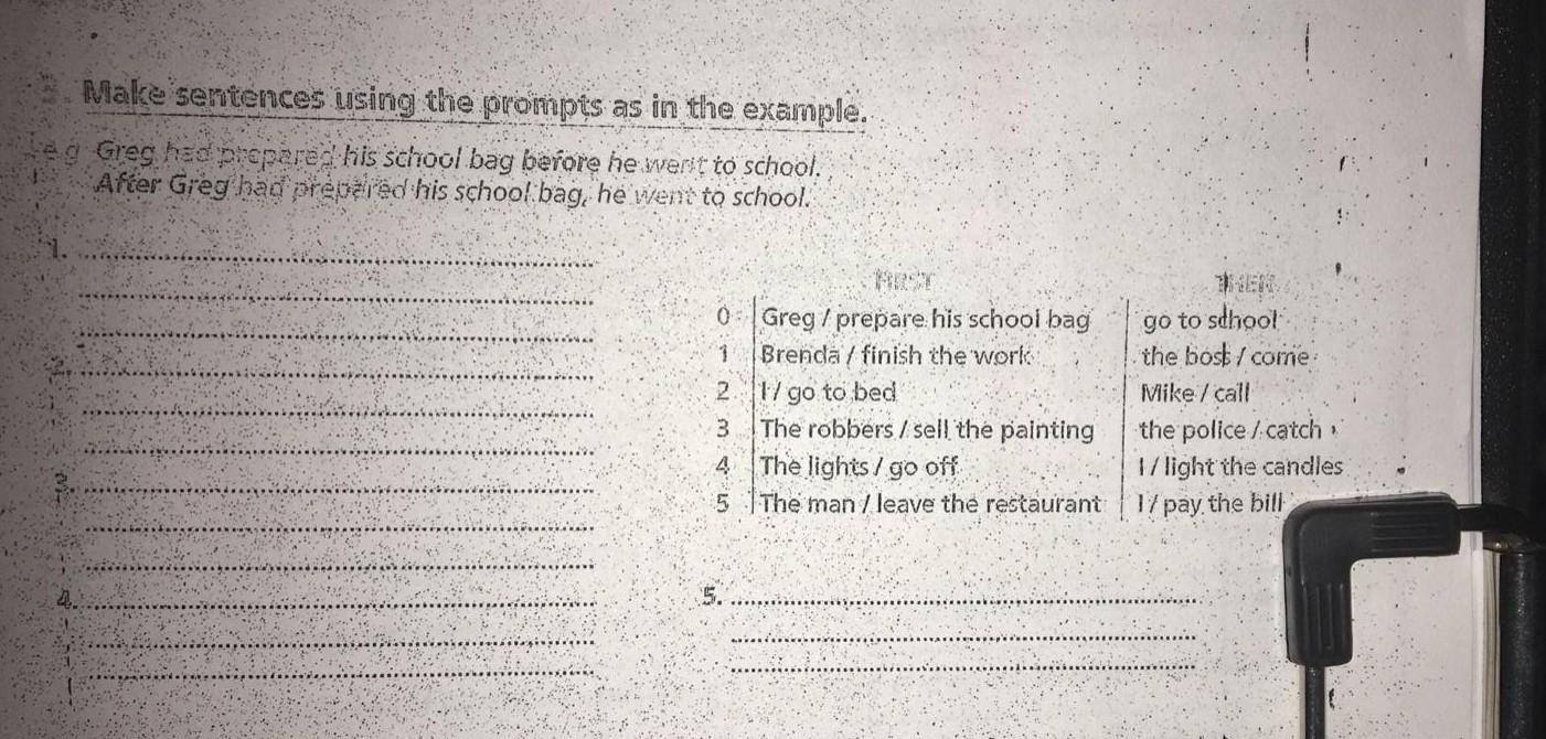 Make sentences using the prompts as in the example. g | Chegg.com