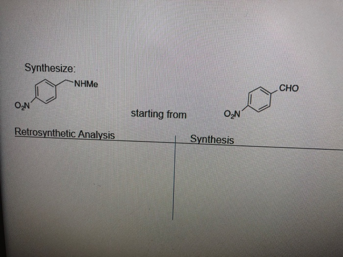 Solved Synthesize: NHME CHO O2N O2N starting from | Chegg.com