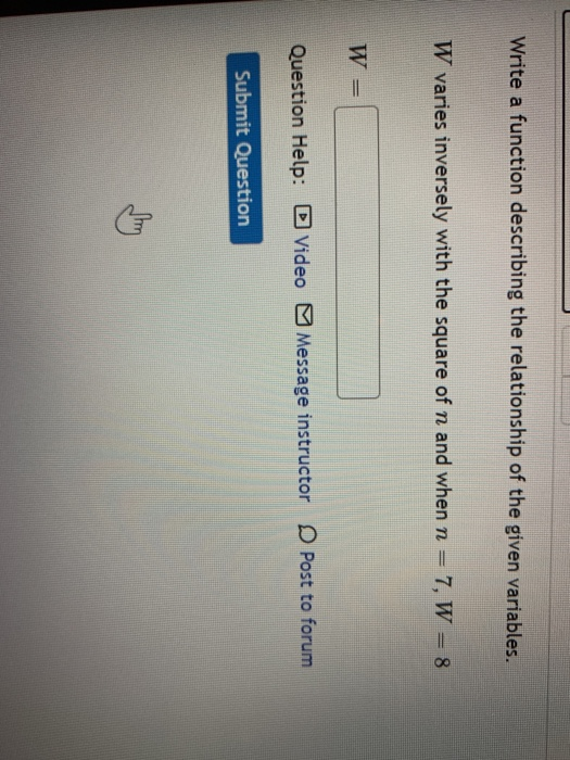 Solved Write A Function Describing The Relationship Of The