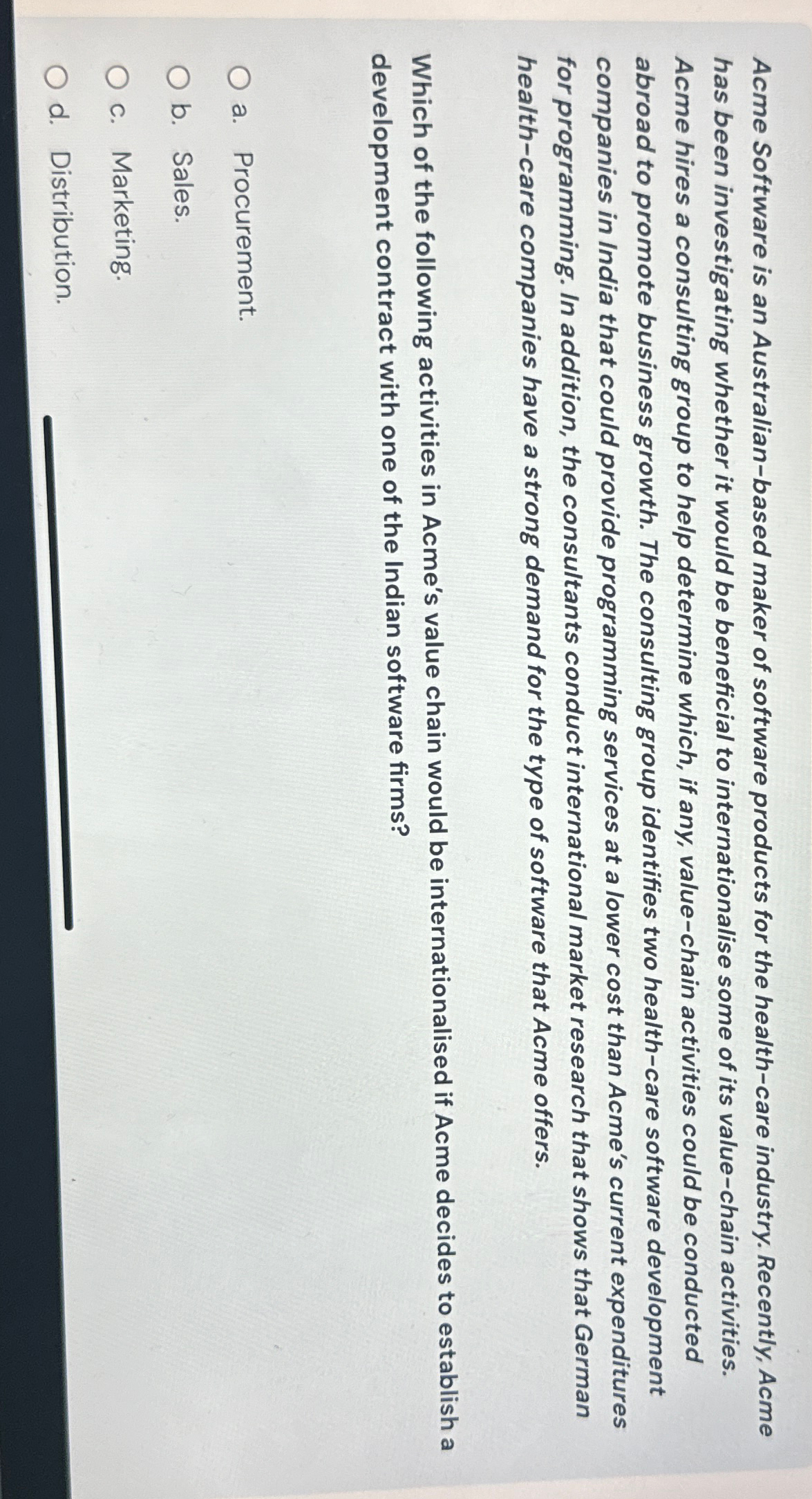 Solved Acme Software is an Australian-based maker of | Chegg.com