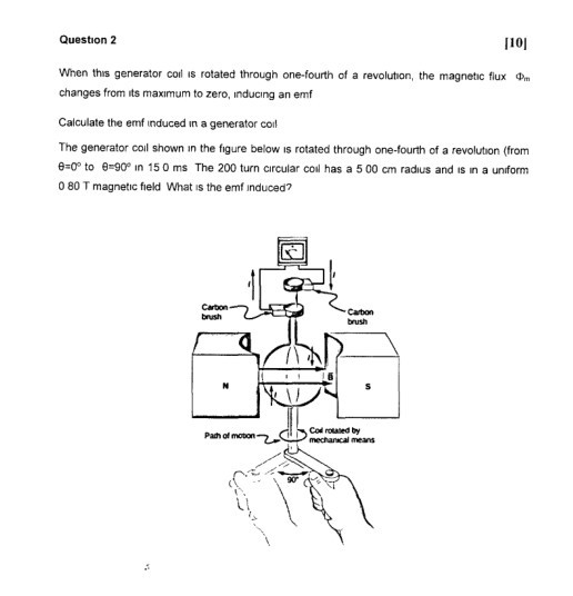 Solved Question 2 [10] When this generator cod is rotated | Chegg.com