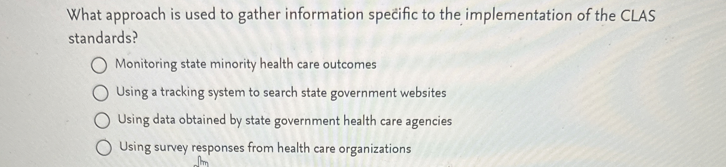 Solved What approach is used to gather information specific | Chegg.com