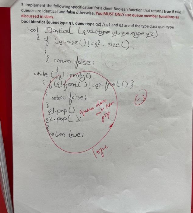 Solved 3. Implement the following specification for a client | Chegg.com