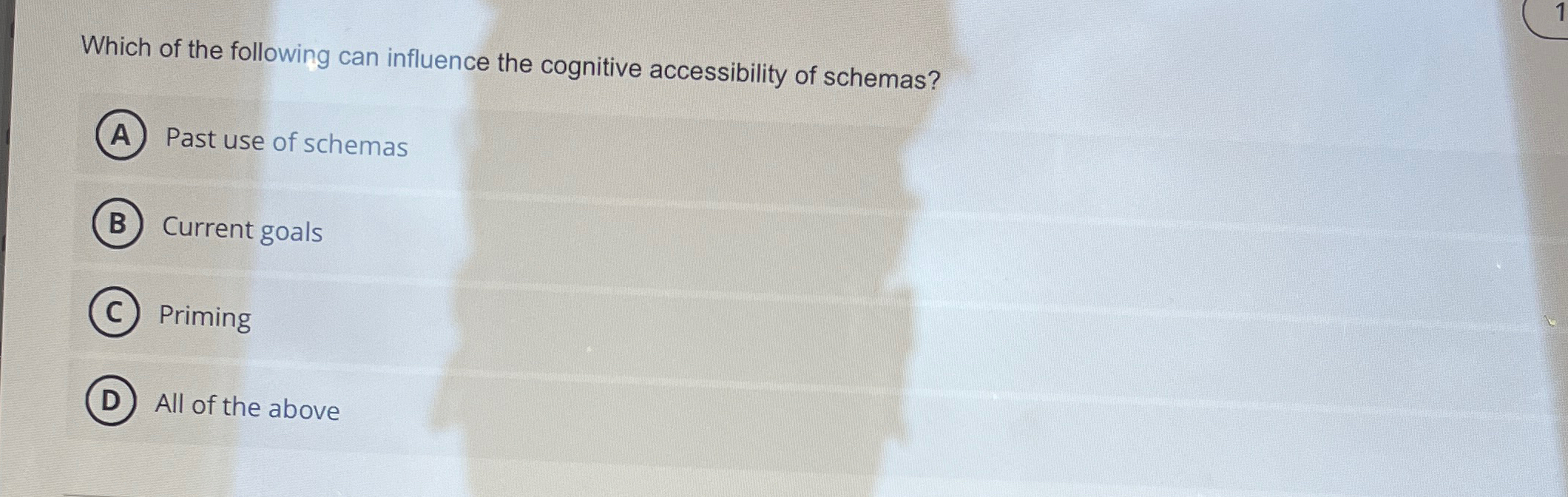 Solved Which of the following can influence the cognitive | Chegg.com
