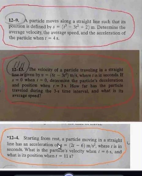 Solved 12-9. A particle moves along a straight line such | Chegg.com