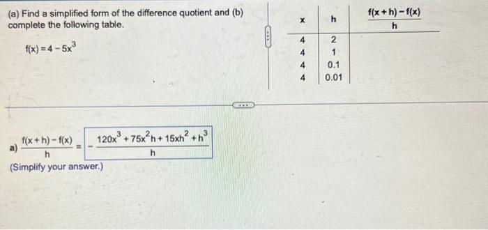 Solved 2 part questiona) find simplified form of the | Chegg.com