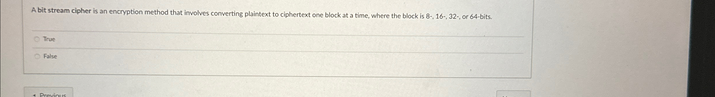 Solved A bit stream cipher is an encryption method that | Chegg.com