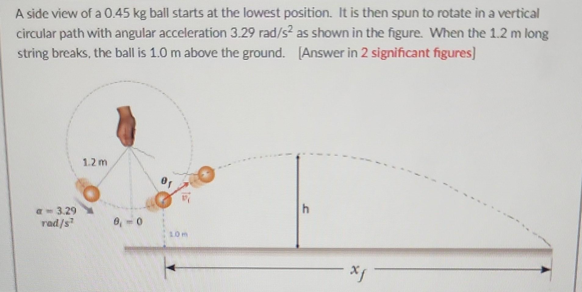 Solved The ball has angular displacement of 6.81 rad when | Chegg.com