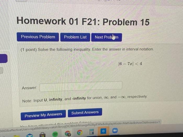 Solved Homework 01 F21 Problem 15 Previous Problem Problem 1791