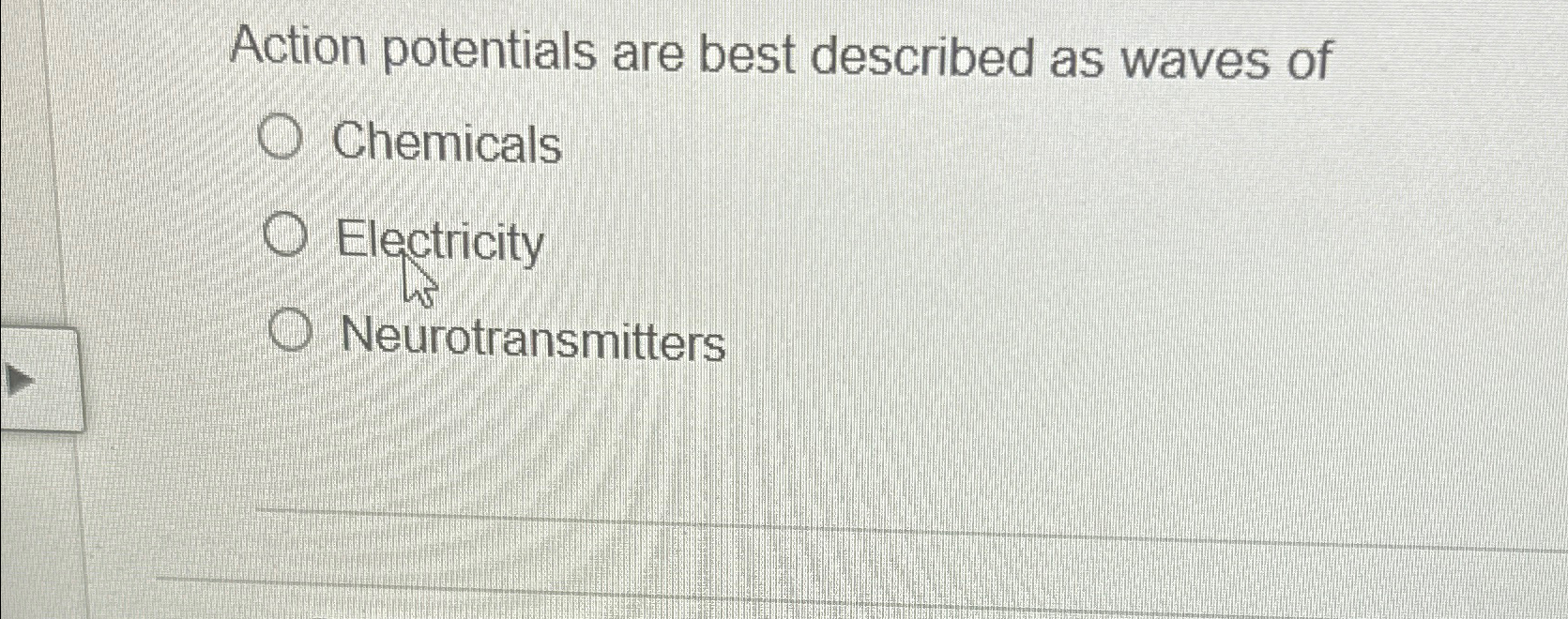 Solved Action potentials are best described as waves | Chegg.com