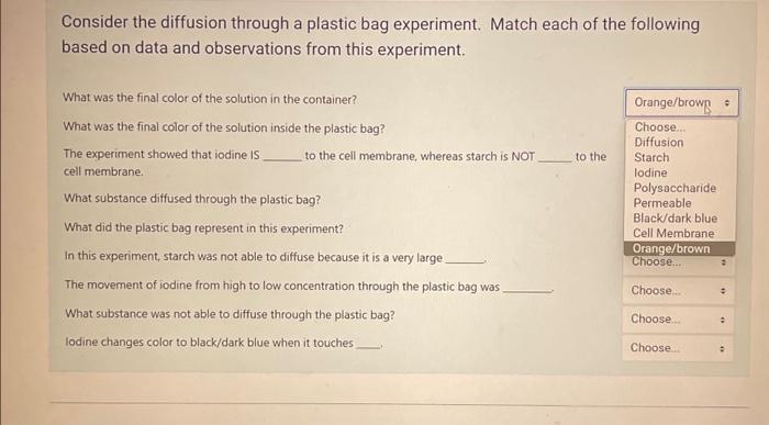 Solved Consider the diffusion through a plastic bag | Chegg.com