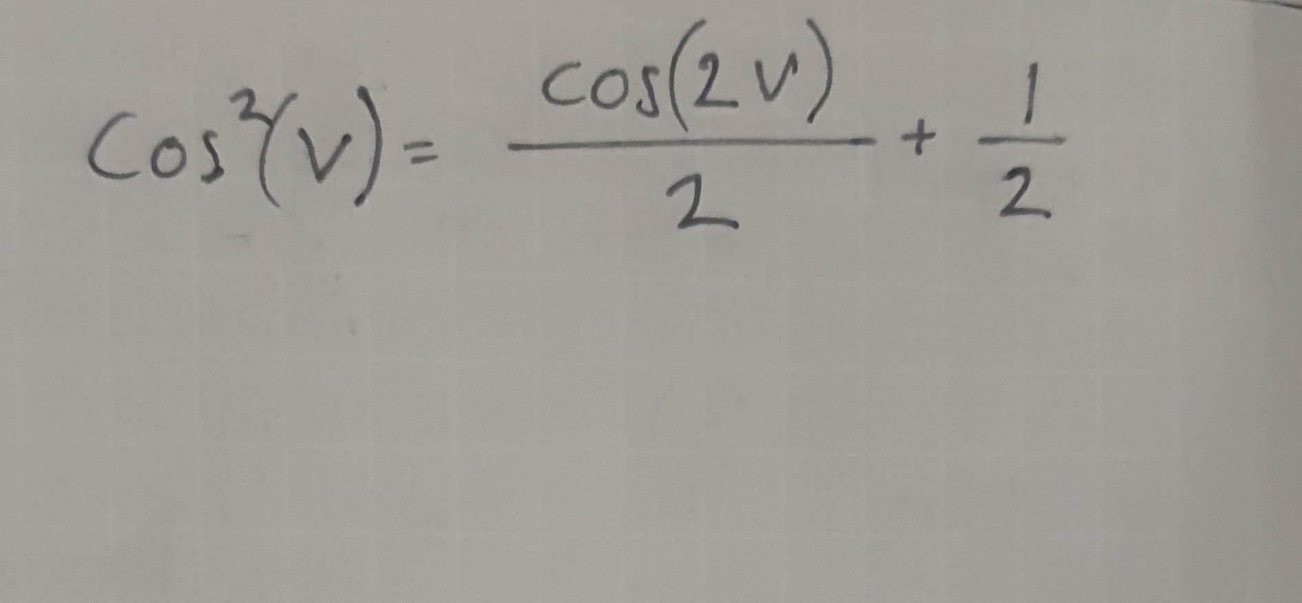 Solved cos2(v)=2cos(2v)+211. cos(θ)=2eiθ+e−iθ | Chegg.com