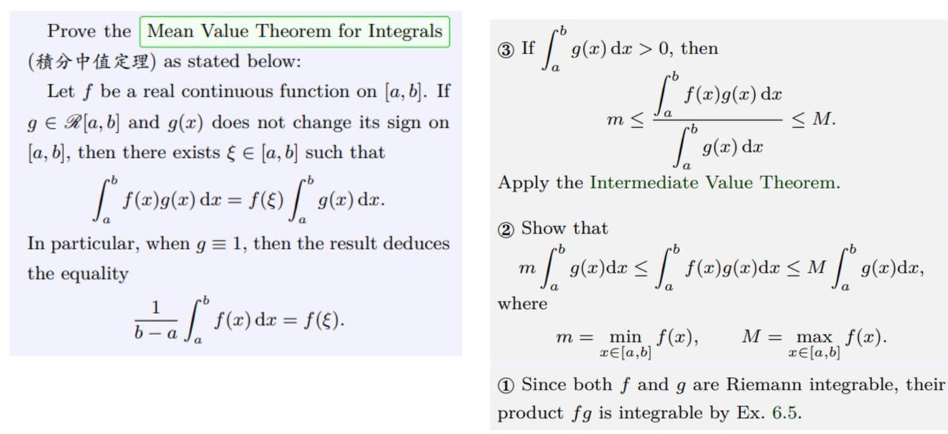 Solved Prove the (積分中值定理) as stated below: Let f be a real | Chegg.com