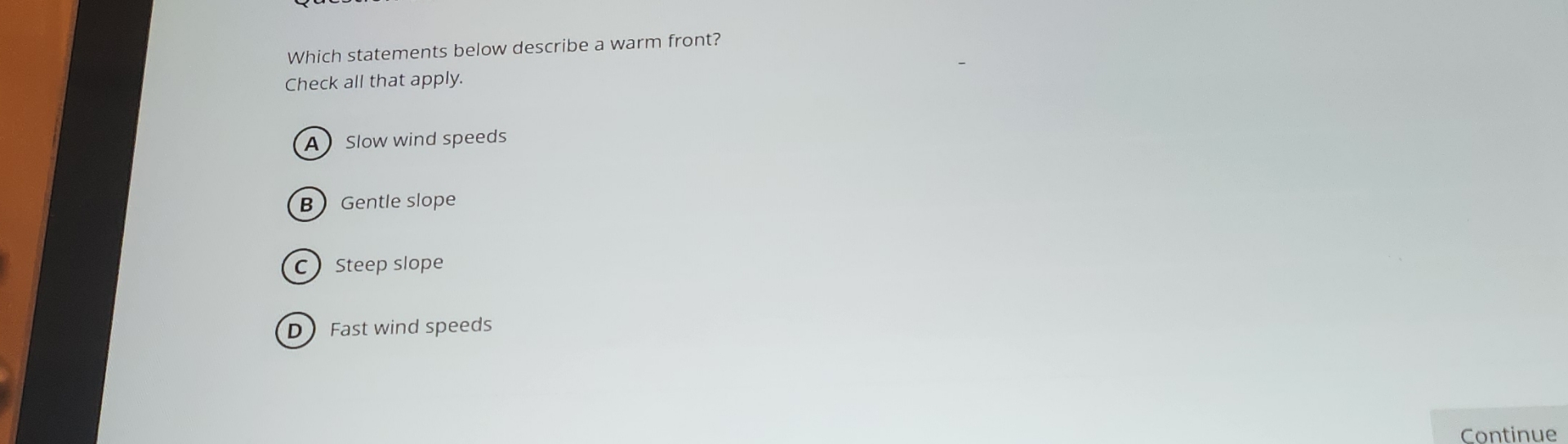 Solved Which statements below describe a warm front?Check | Chegg.com