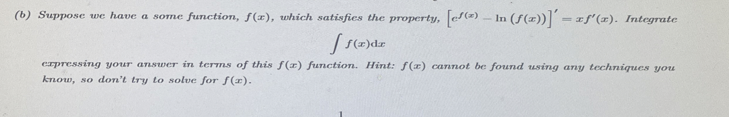 Solved (b) ﻿Suppose we have a some function, f(x), ﻿which | Chegg.com