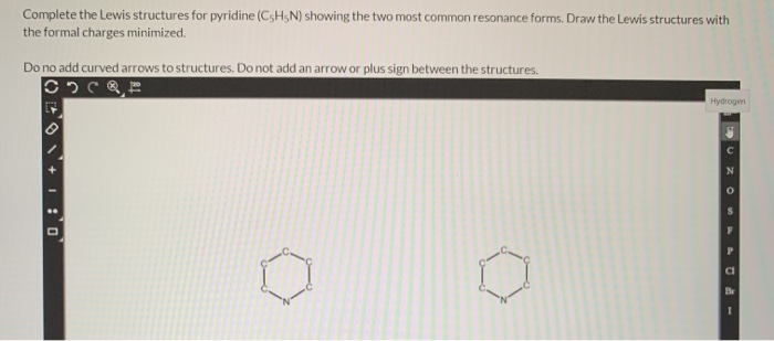 Solved Complete the Lewis structures for pyridine (CSHSN) | Chegg.com