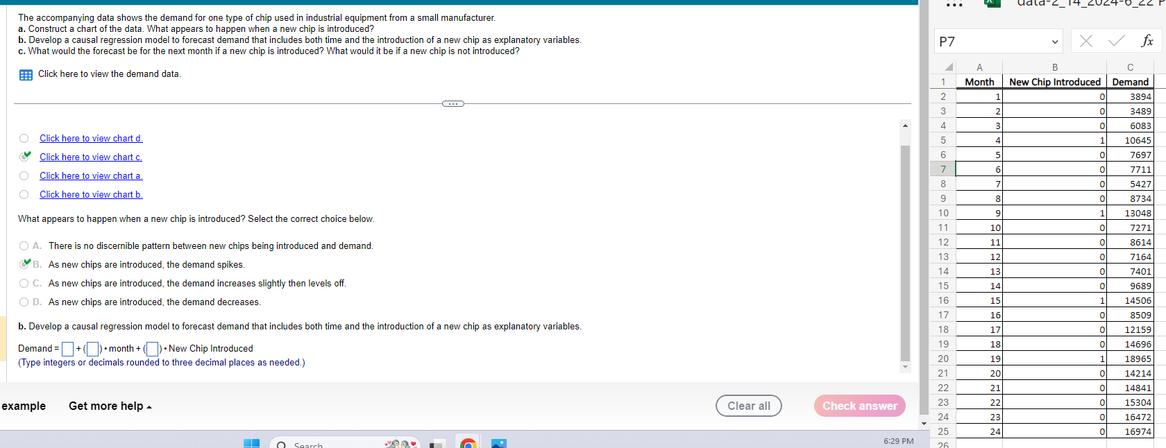 Solved b. ﻿Develop a causal regression model to forecast | Chegg.com