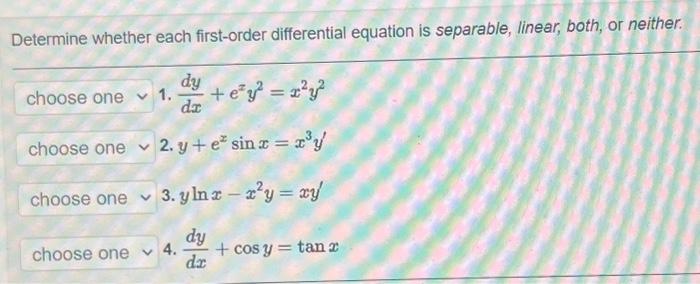 Solved Determine Whether Each First Order Differential