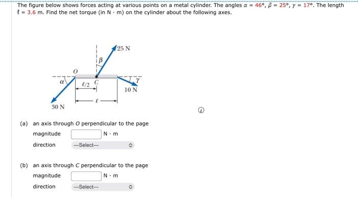 Solved The figure below shows forces acting at various | Chegg.com