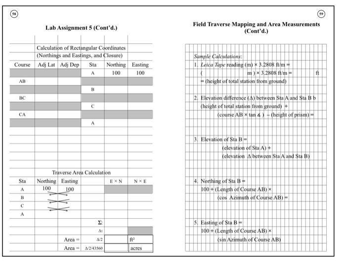 Solved Field Traverse Mapping and Area MeasurementsField | Chegg.com