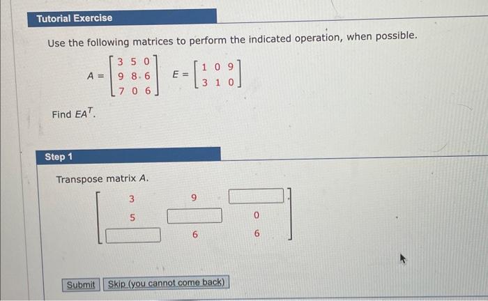 Solved Use the matrices below. Perform the indicated | Chegg.com