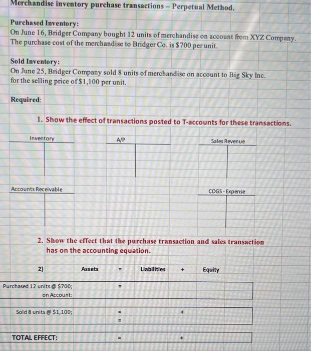 Solved Merchandise inventory purchase transactions - | Chegg.com