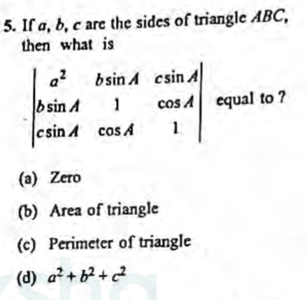 If a,b,c ﻿are the sides of triangle ABC, then what | Chegg.com