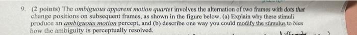 Solved 9. (2 points) The ambiguous apparent motion quartet | Chegg.com