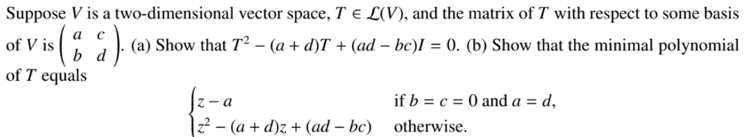 Suppose V ﻿is a two-dimensional vector space, | Chegg.com