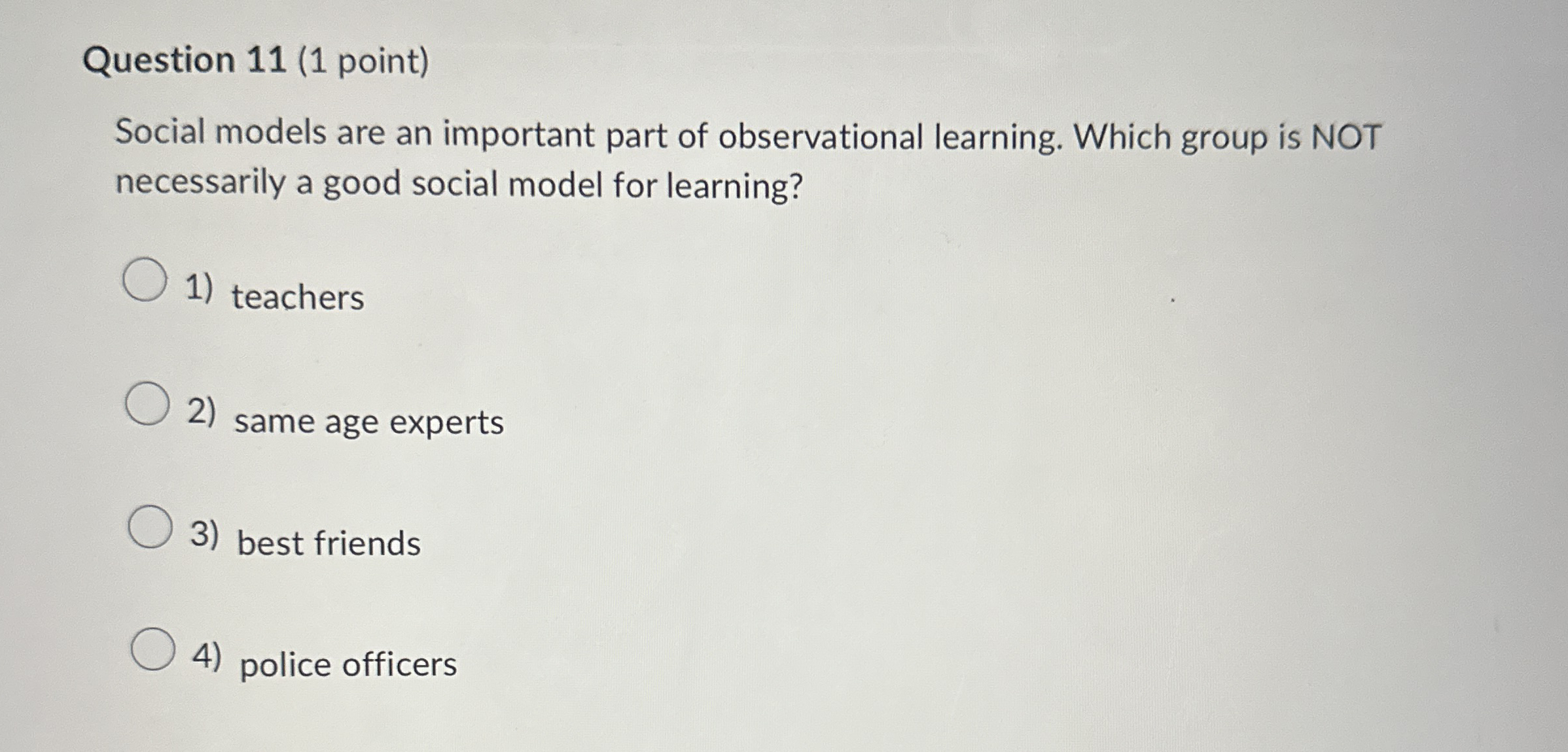 Solved Question 11 (1 ﻿point)Social models are an important | Chegg.com