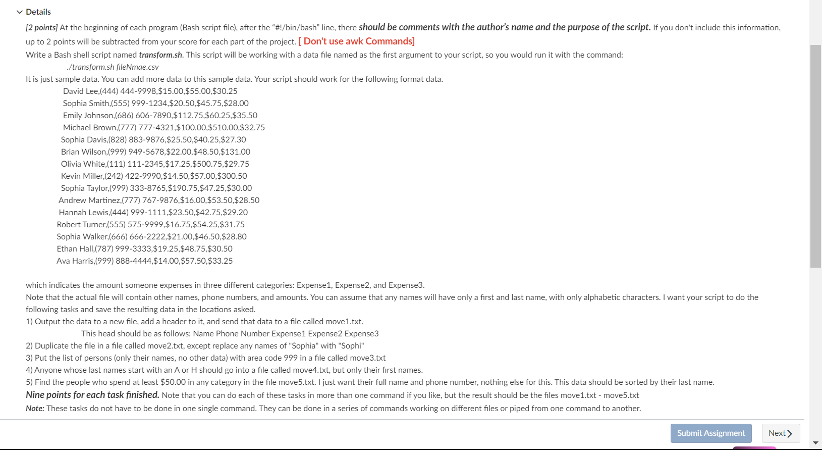 Solved Please use linux (NO AWK COMMANDS).Also make sure you | Chegg.com