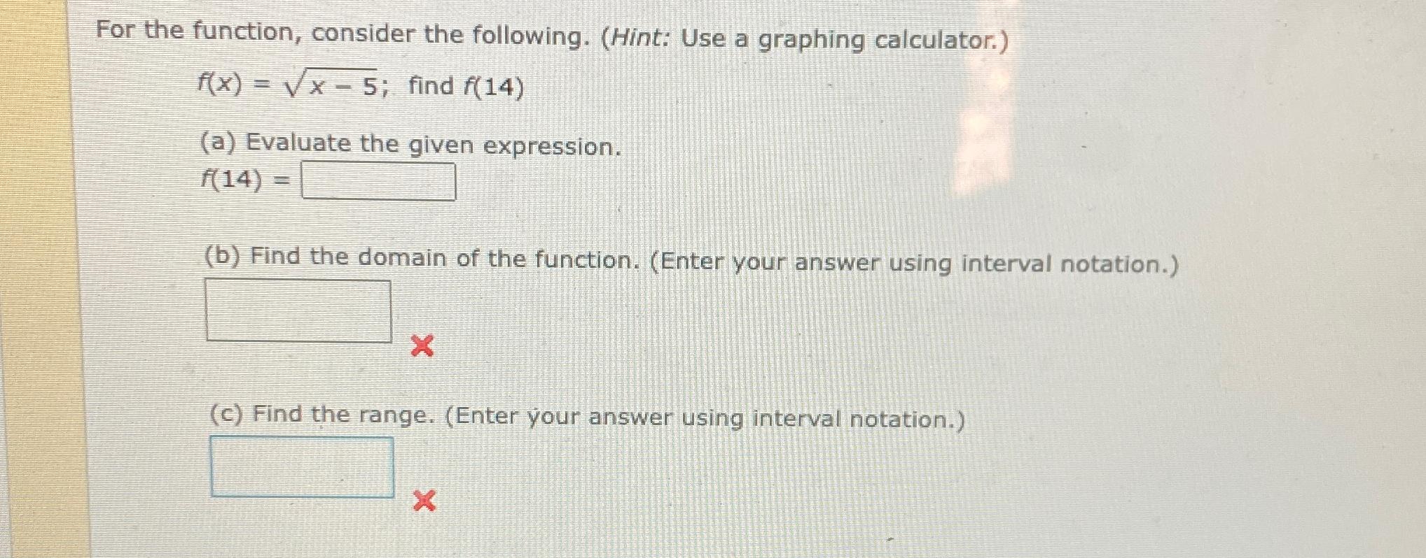 Solved For the function, consider the following. (Hint: Use | Chegg.com