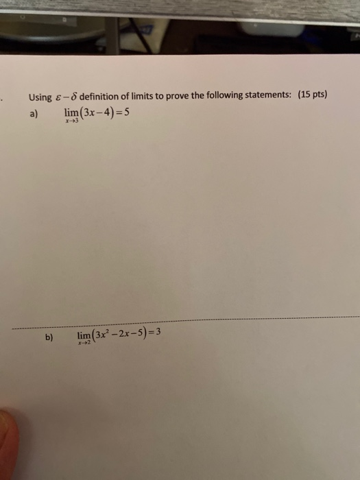 Solved Using E-8 definition of limits to prove the following | Chegg.com