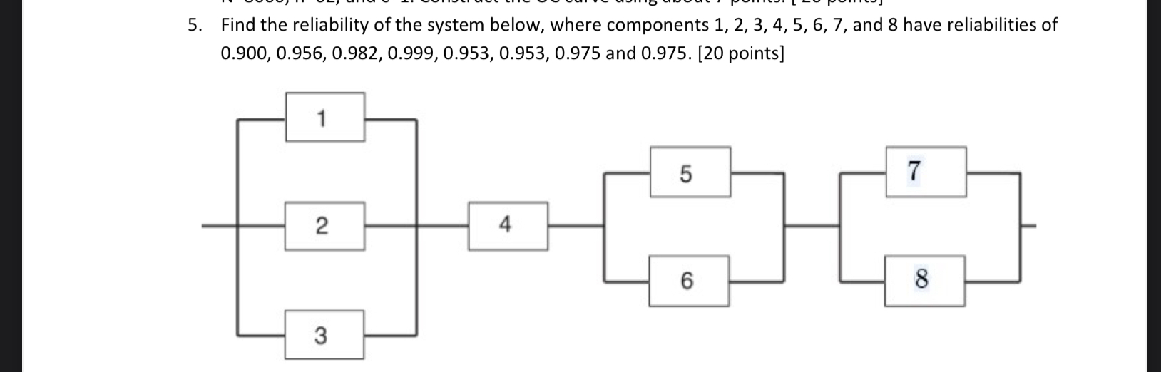Solved Find the reliability of the system below, where | Chegg.com