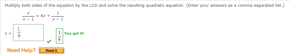 Solved Multiply both sides of the equation by the LCD and | Chegg.com